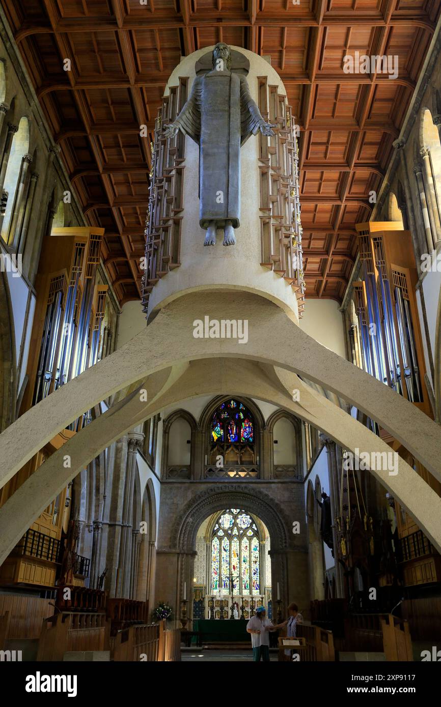 'Majestas' by Jacob Epstein, A large sculpture depicting Jesus Christ ...