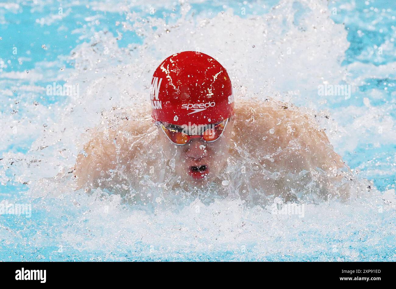 Paris, France. 4th Aug, 2024. Sun Jiajun of Team China competes during ...