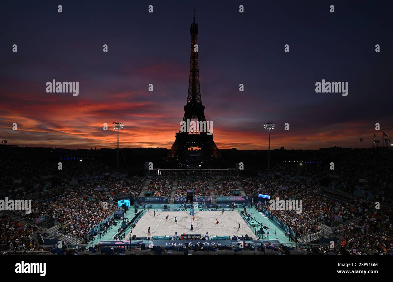 Paris, France. 04th Aug, 2024. Olympics, Paris 2024, beach volleyball ...