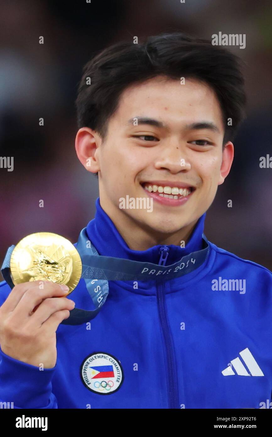 Paris, France. 4th Aug, 2024. Carlos Yulo Edriel (PHI) Gymnastics ...