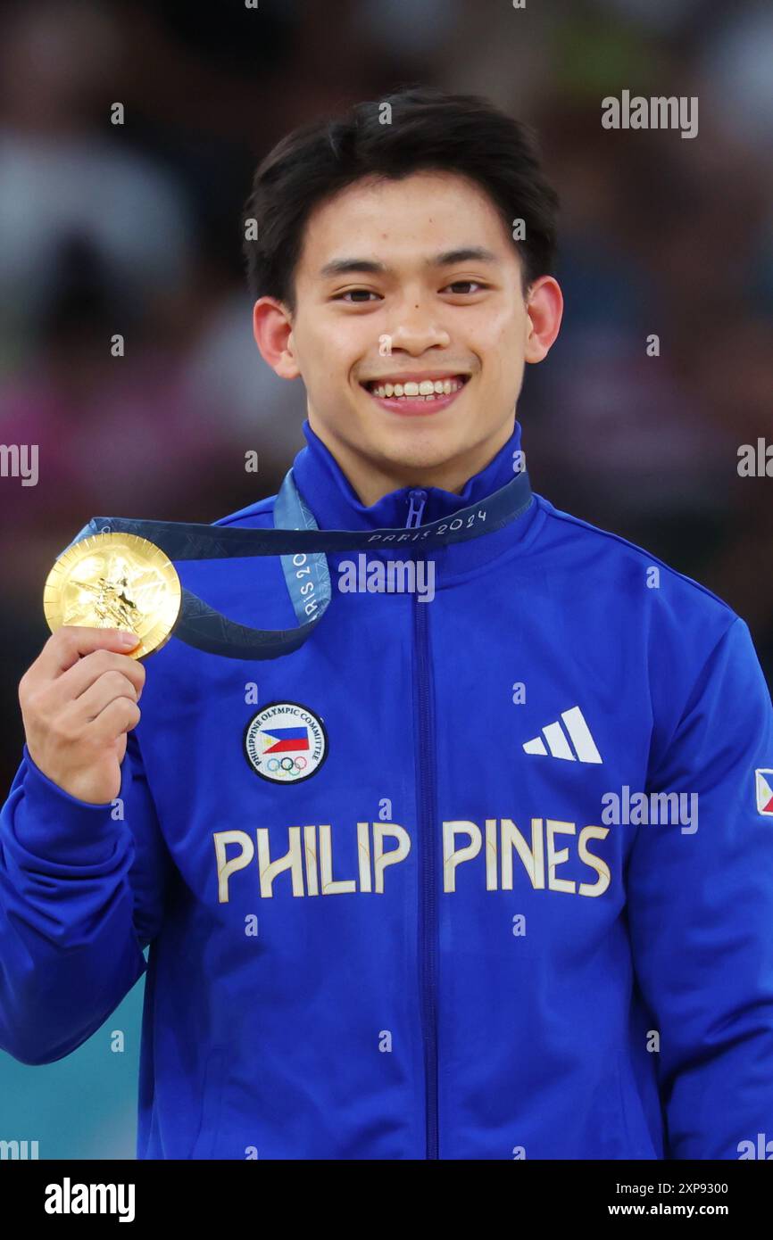 Paris, France. 4th Aug, 2024. Carlos Yulo Edriel (PHI) Gymnastics ...