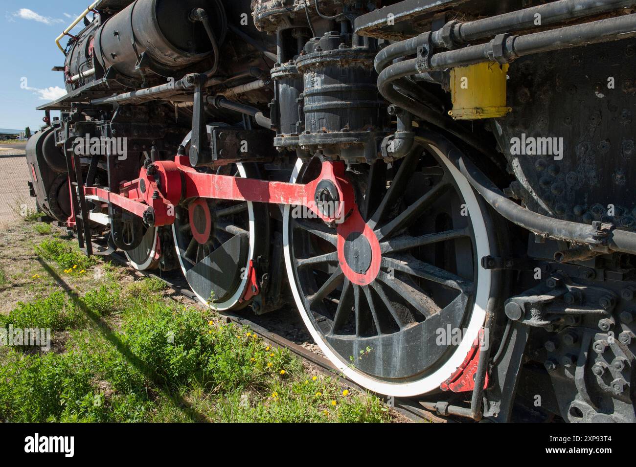 Big wheels of a steam locomotive, Las Vegas, New Mexico Stock Photo - Alamy