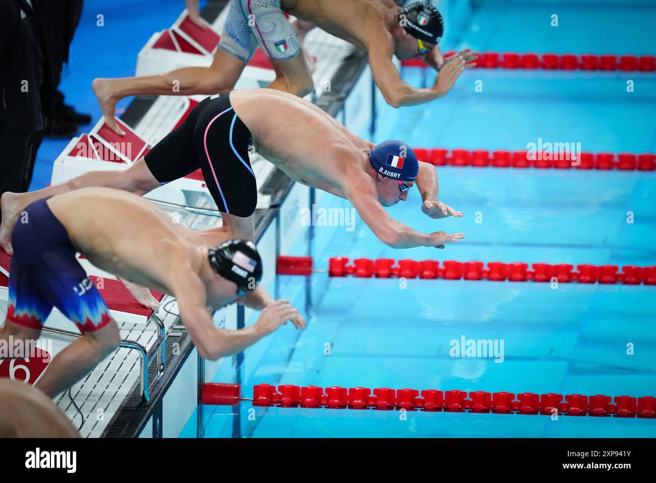 David AUBRY during a final of the Men’s 1500m Freestyle Final swimming ...