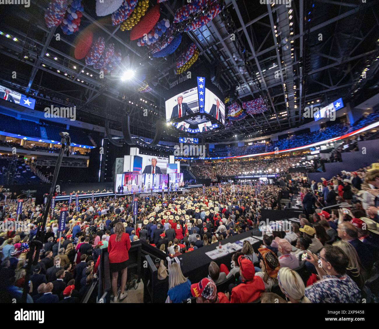 Delagates, supporters, guests, and politicians watch Donald Trump ...
