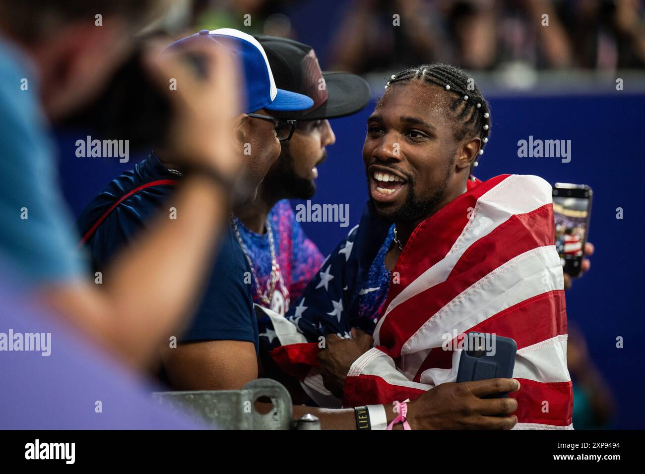 Noah Lyles of, USA. , . celebrates after winning men's athletics 100 ...