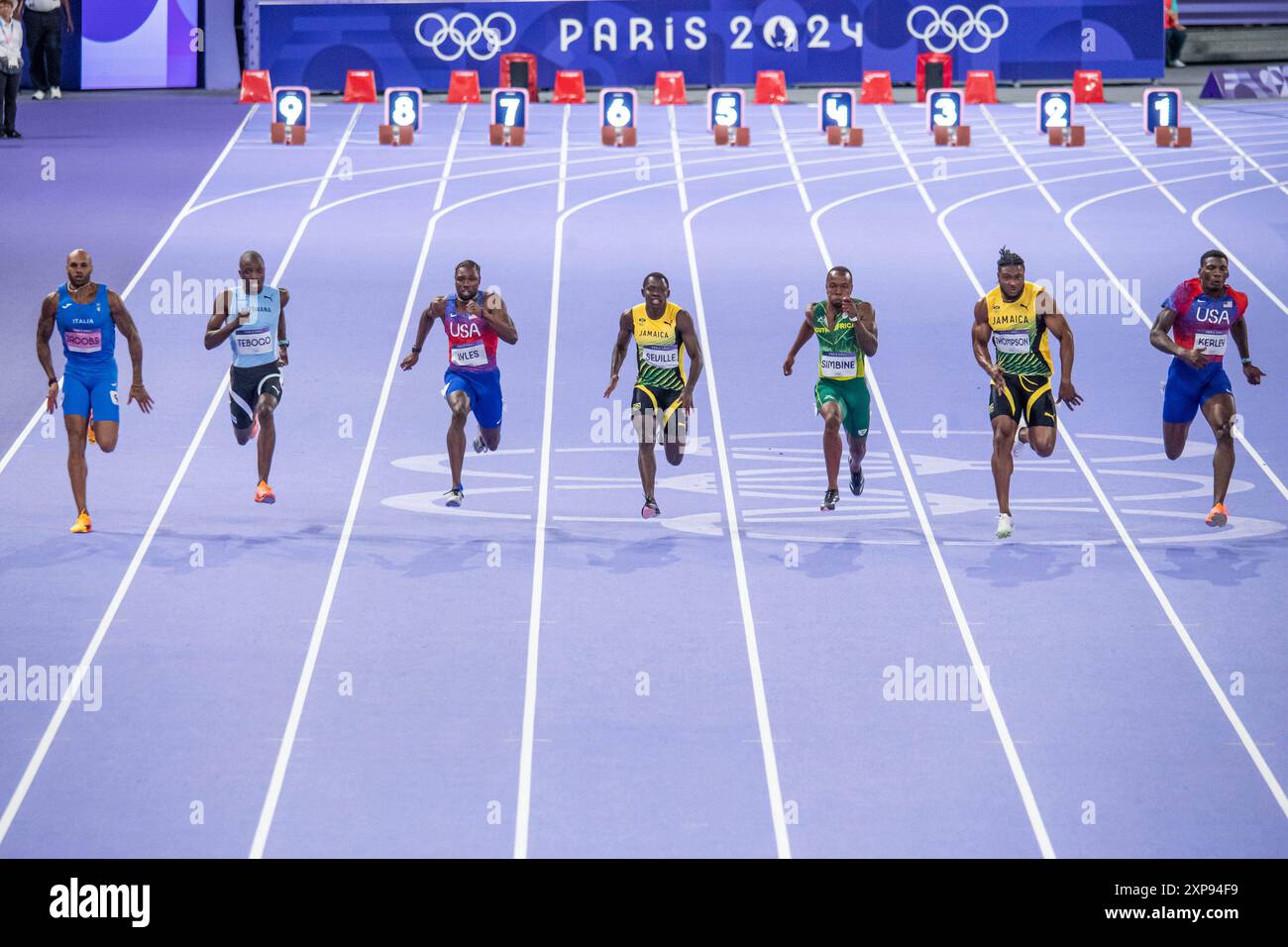 Lamont Marcell Jacobs (ITA), Letsile Tebogo (BOT), Noah Lyles (USA ...