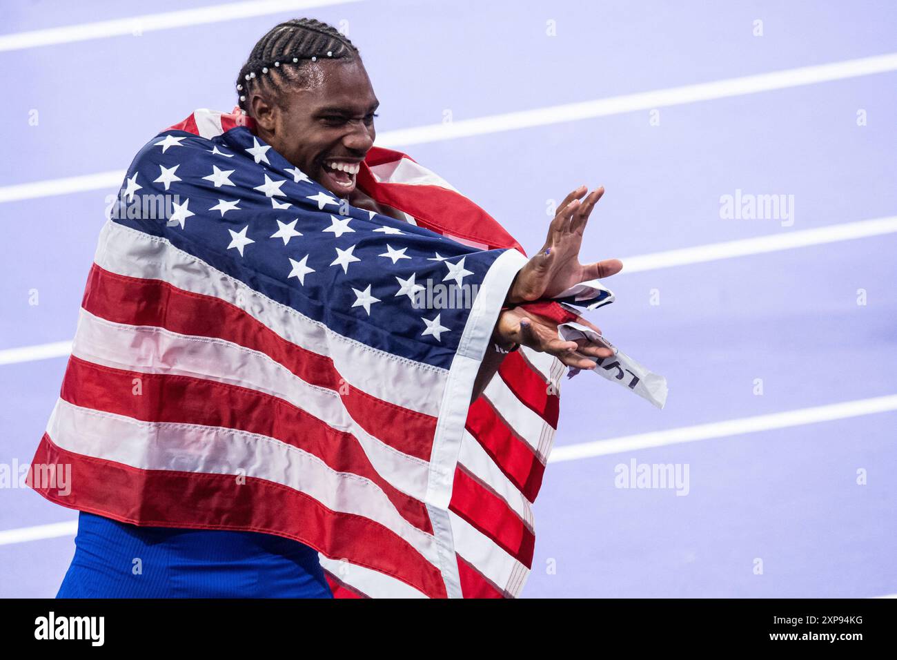 Noah Lyles (USA) Gold medal, Athletics, Men's 100m Final during the ...