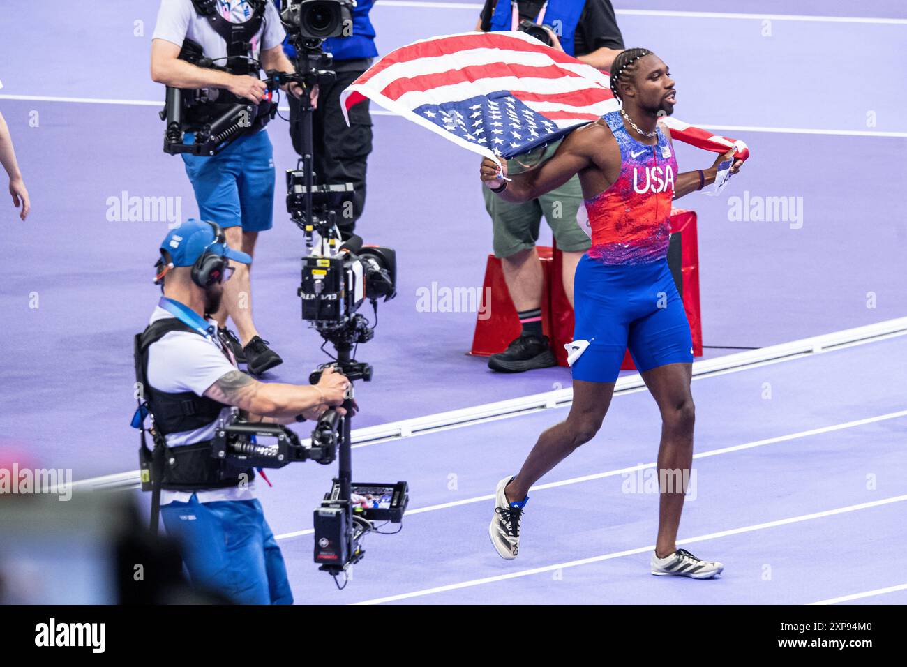 Noah Lyles (USA) Gold medal, Athletics, Men's 100m Final during the ...