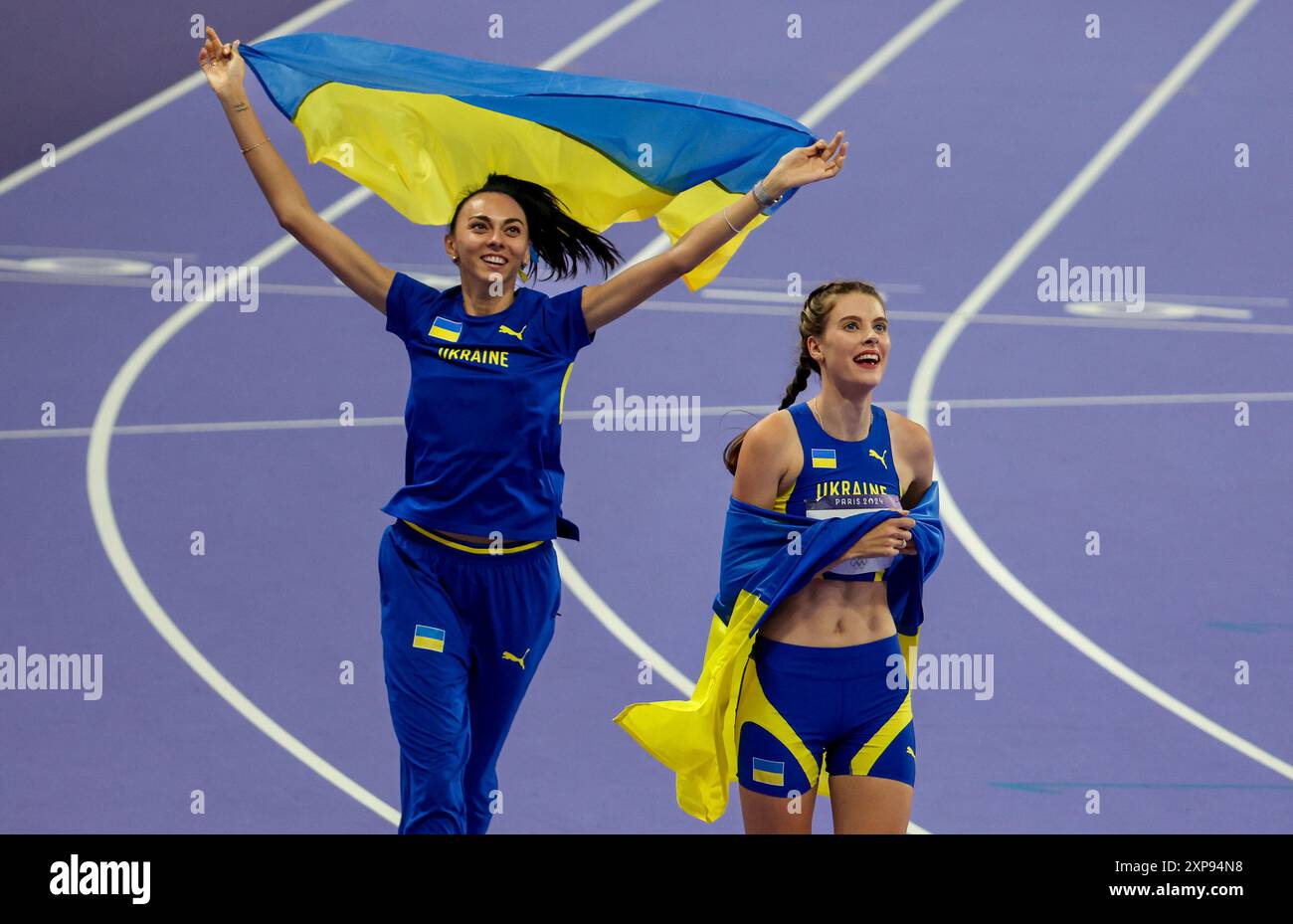Paris, France. 04th Aug, 2024. Ukraine Women's High Jump competitors ...