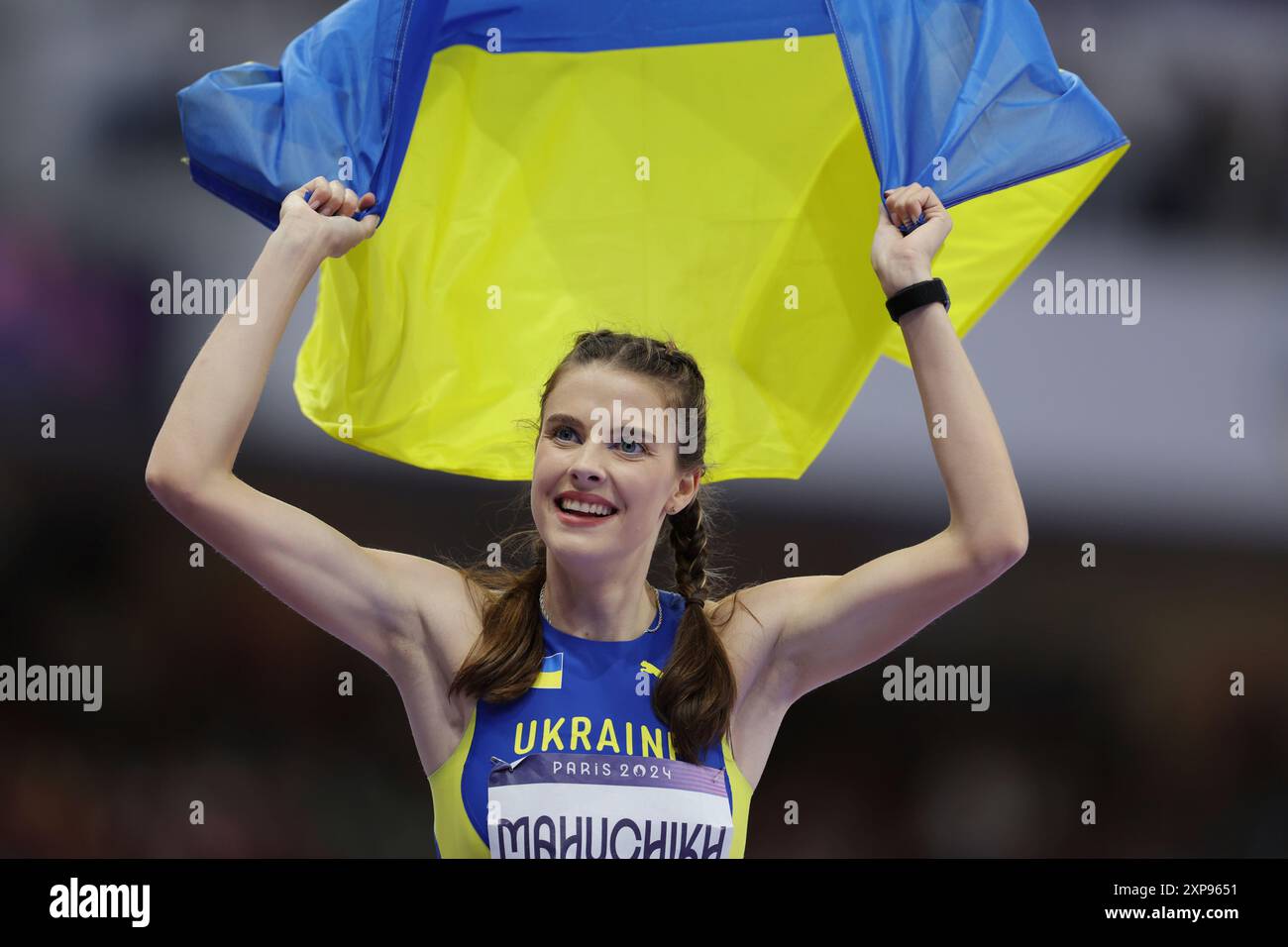 MAHUCHIKH Yaroslava of Ukraine reacts after winning the gold medal in ...