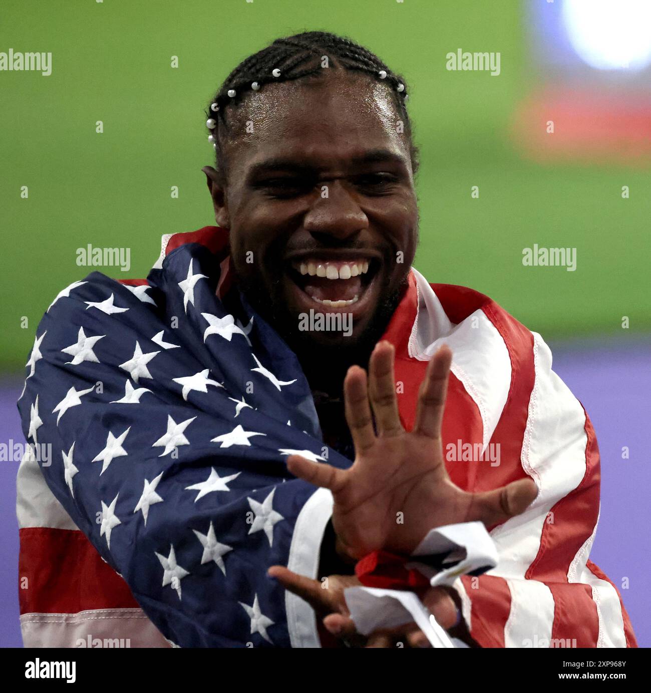 Paris, France. 4th Aug, 2024. Paris Olympics: Athletics. Gold medalist ...