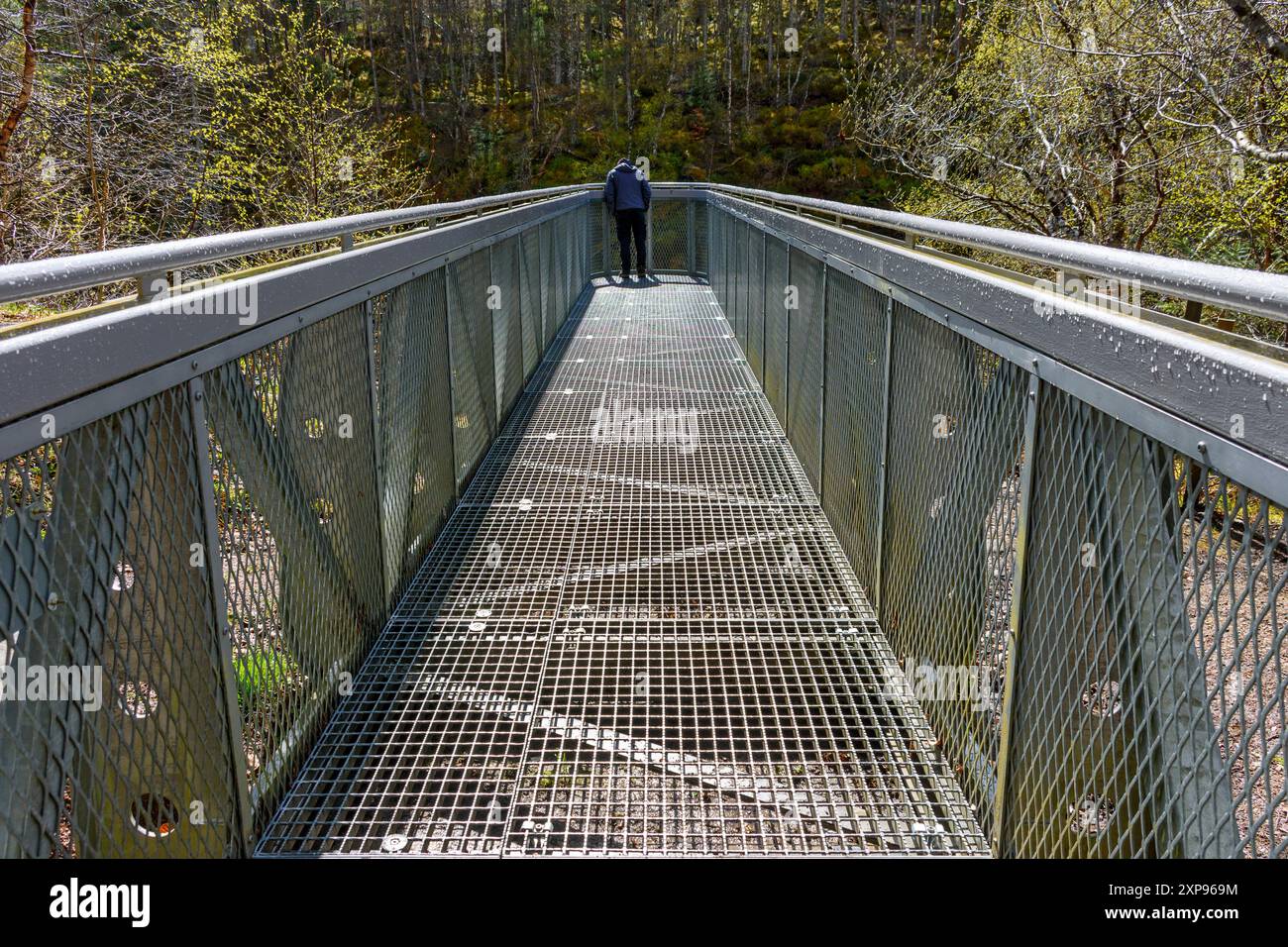 The viewing platform at the Corrieshalloch Gorge on the Abhainn Droma ...