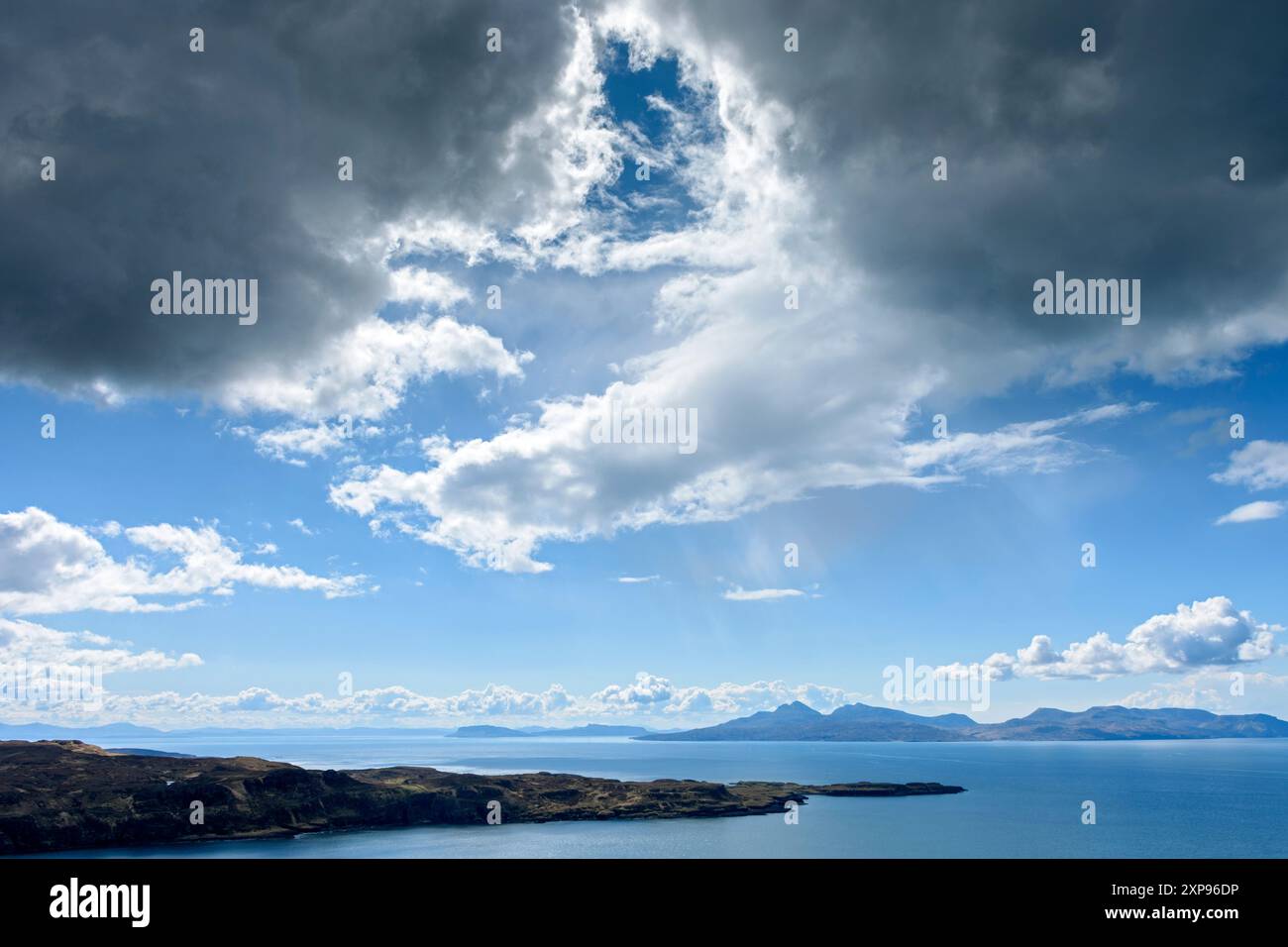 The Isle of Rum over Loch Brittle and the Rubha an Dùnain peninsula ...