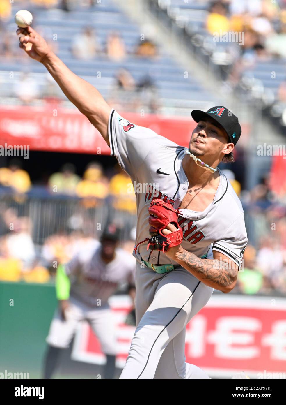 Pittsburgh, United States. 04th Aug, 2024. Arizona Diamondbacks pitcher ...