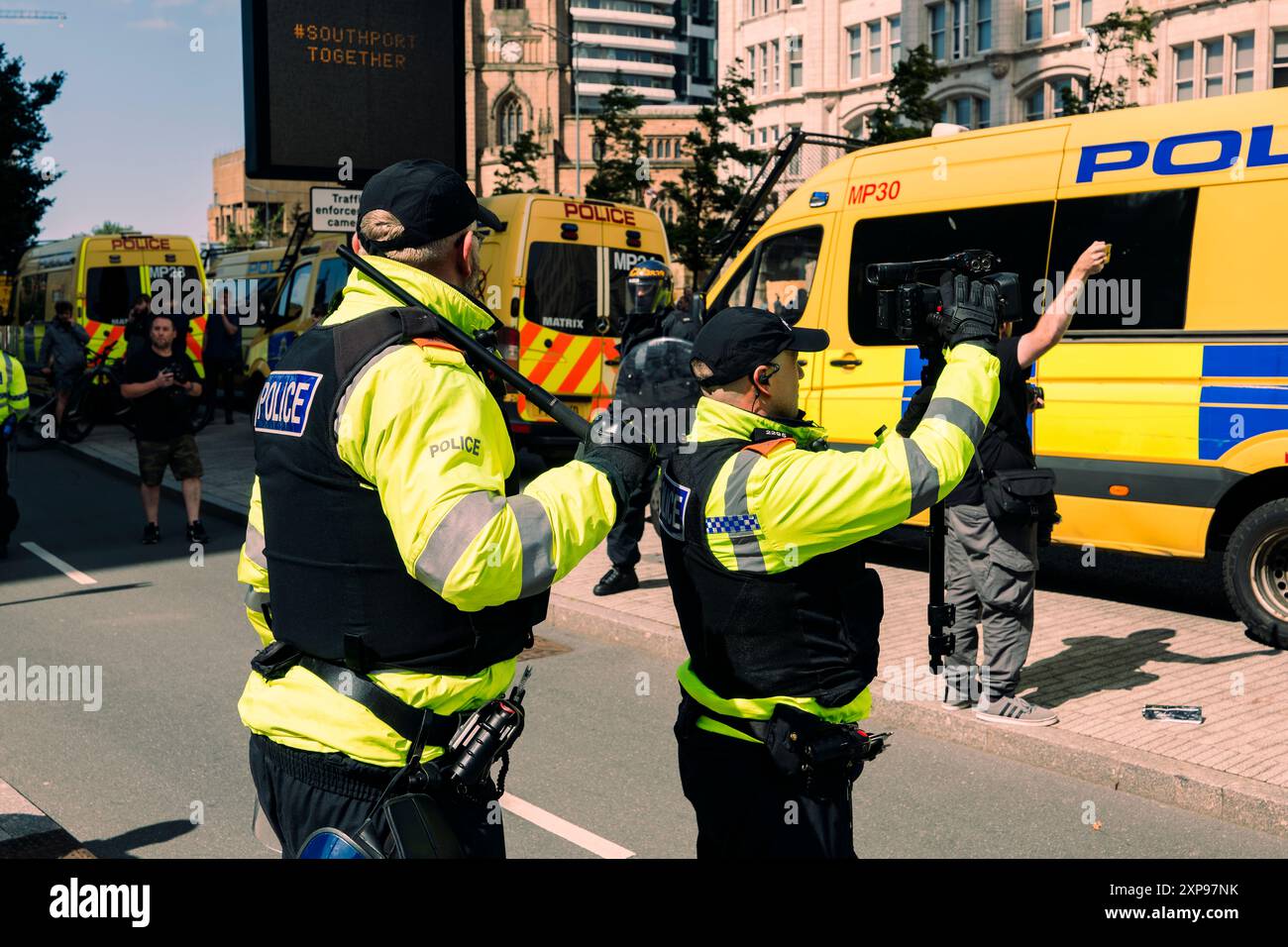 Riot Police in Liverpool during the 'save the children' fascist march ...
