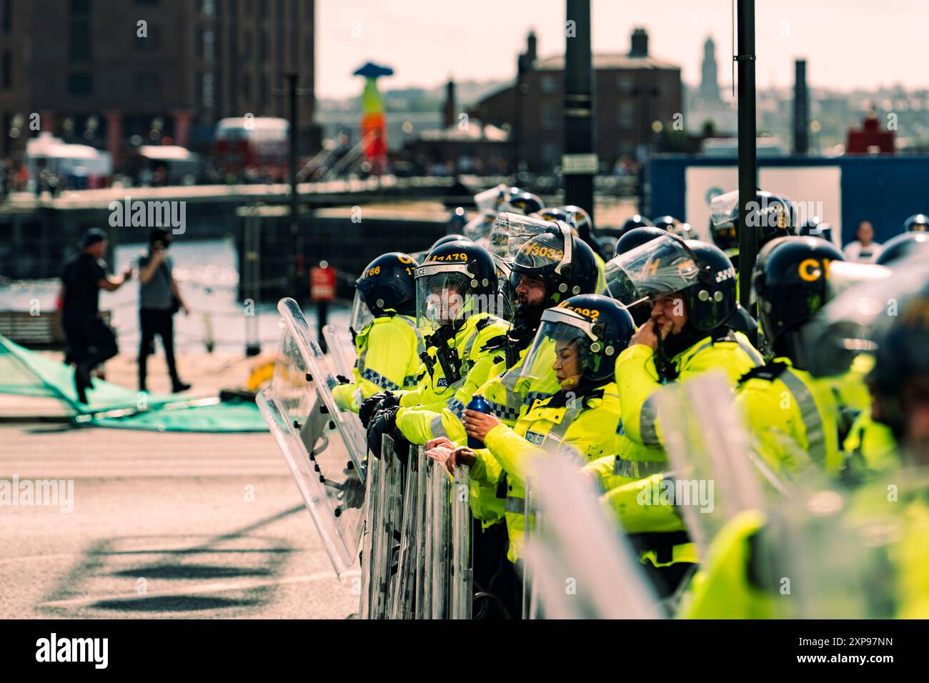 Riot Police in Liverpool during the 'save the children' fascist march ...
