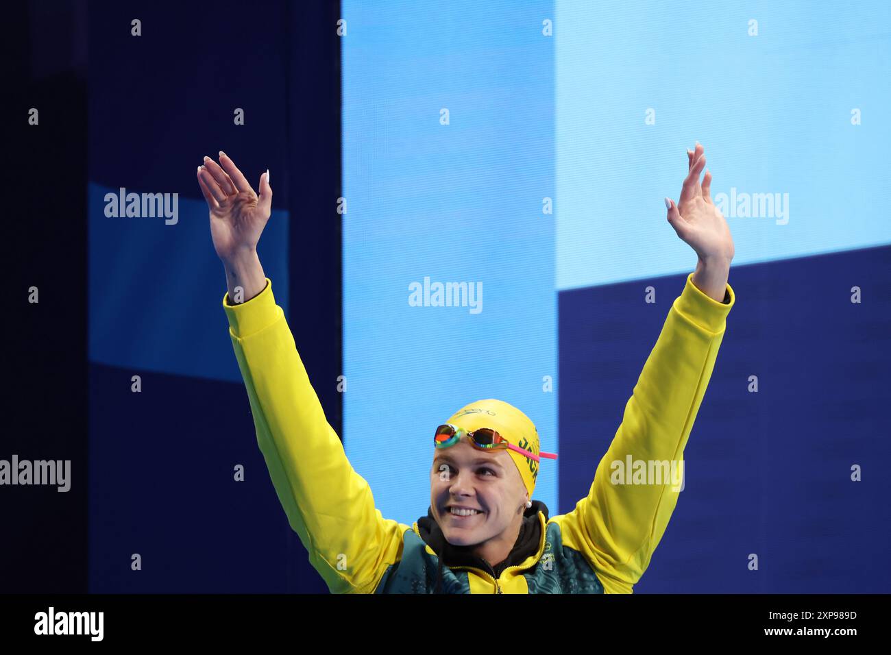 Paris, France. 4th Aug, 2024. Shayna Jack of Australia gestures before ...