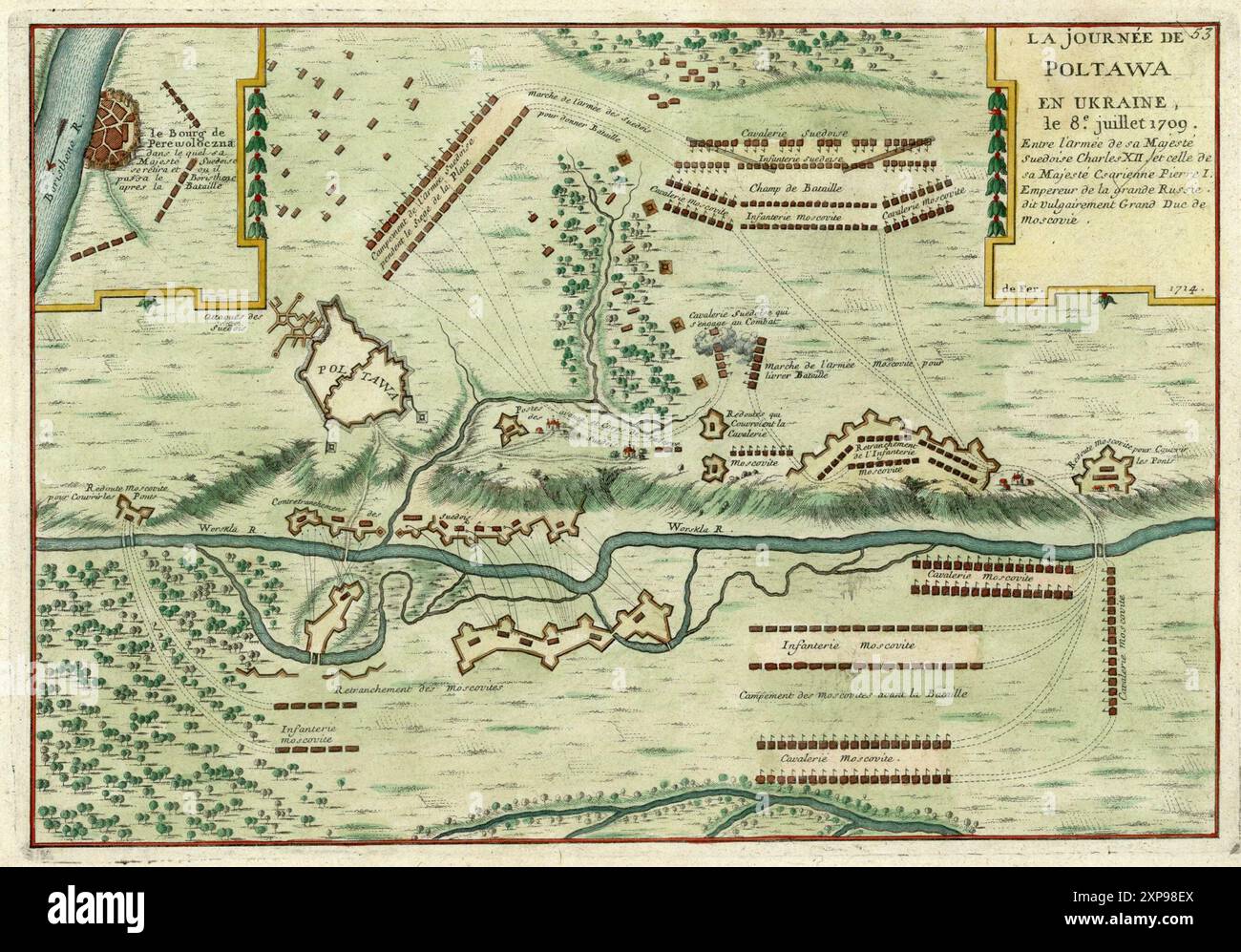 Poltava battle map hi-res stock photography and images - Alamy