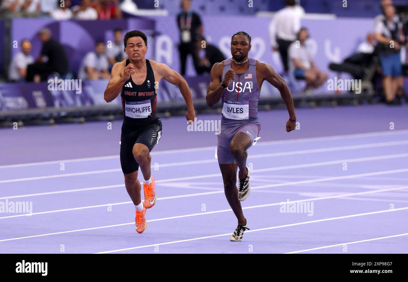 Paris, France. 4th Aug, 2024. Paris Olympics: Athletics. USA's Noah ...