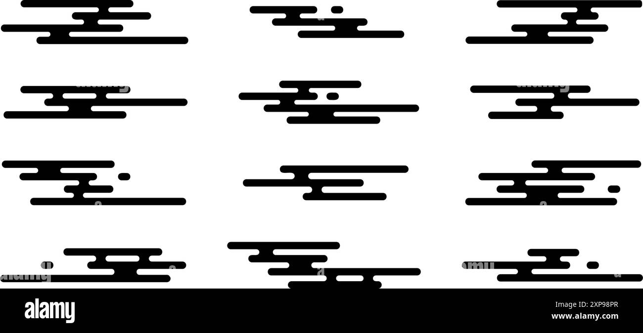 Japanese, Korean or Chinese cloud shapes in oriental style. Traditional ...