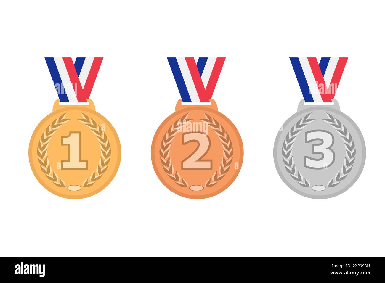 Gold silver bronze medals ribbons hi-res stock photography and images ...