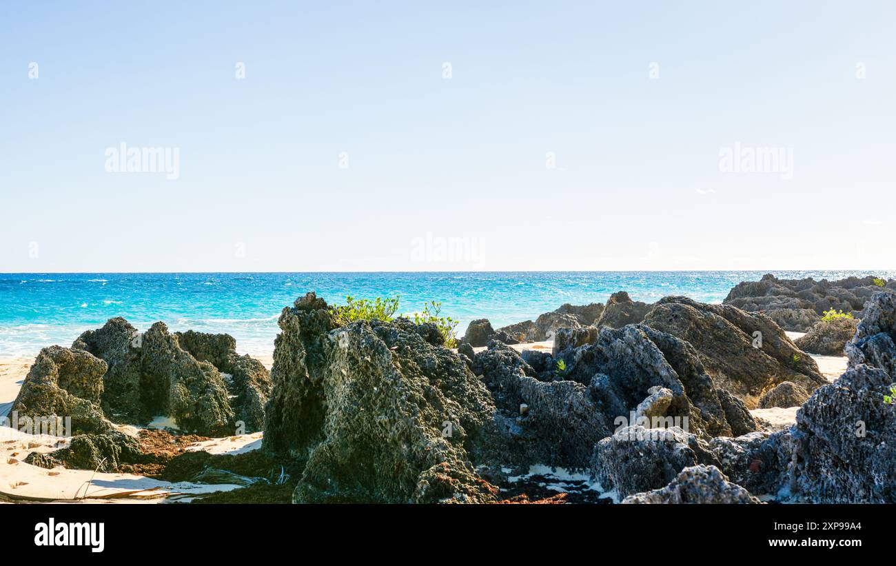 Horseshoe Bay Beach and Deep Bay Beach in Hamilton, Bermuda Stock Photo ...