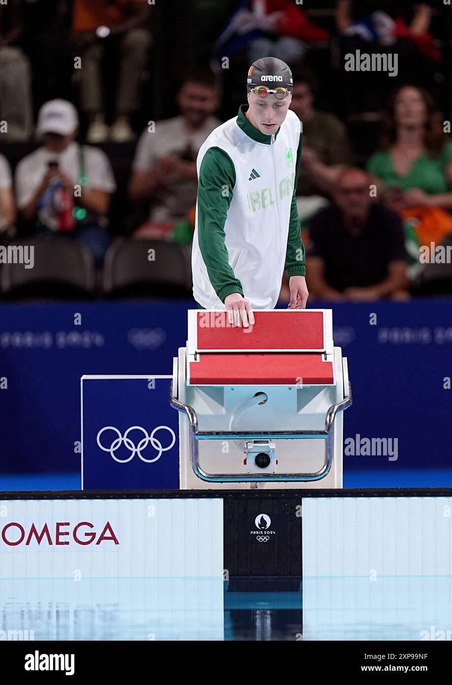 Paris, France. 4th Aug, 2024. Daniel Wiffen of Ireland reacts before ...