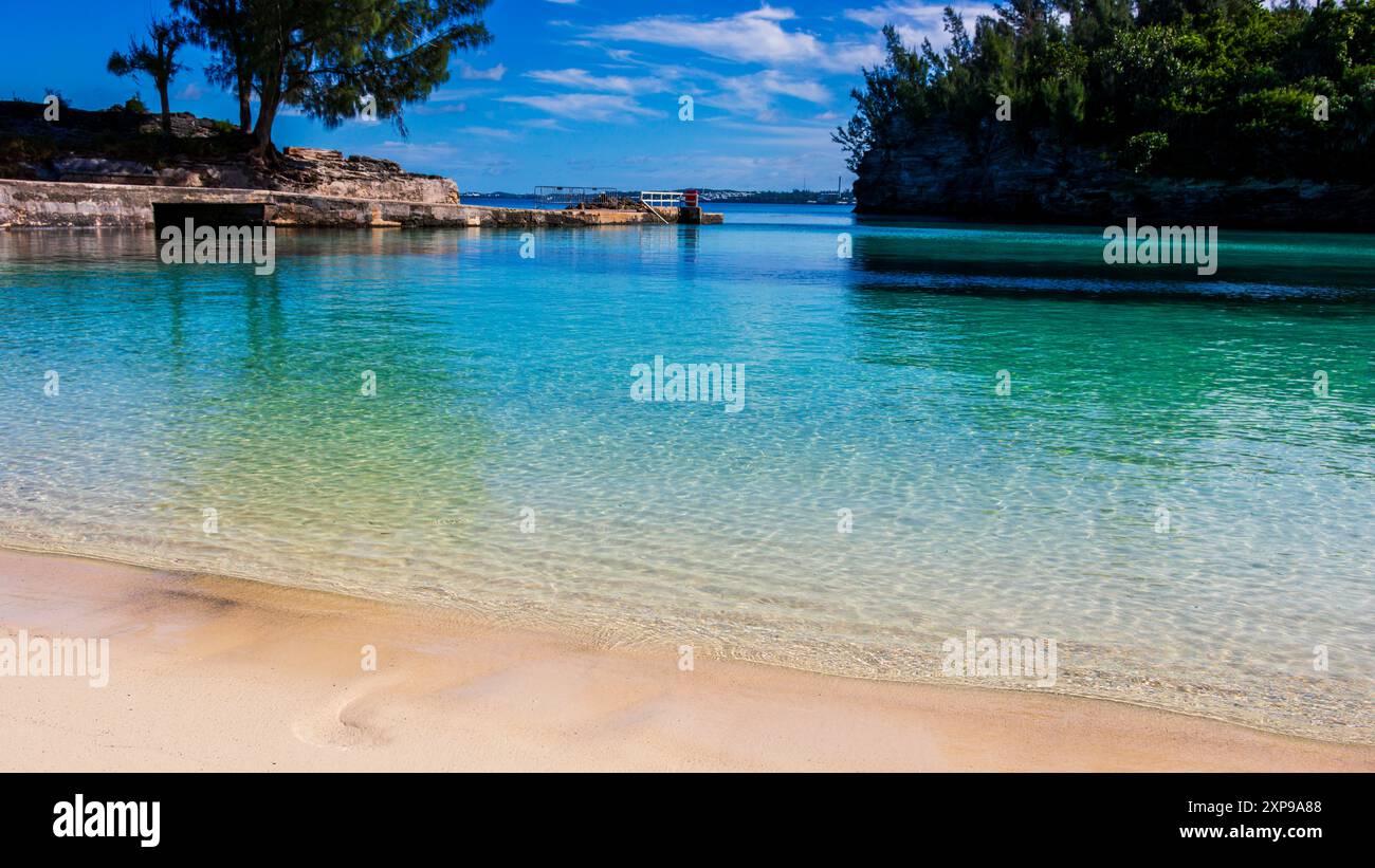 Horseshoe Bay Beach and Deep Bay Beach in Hamilton, Bermuda Stock Photo ...