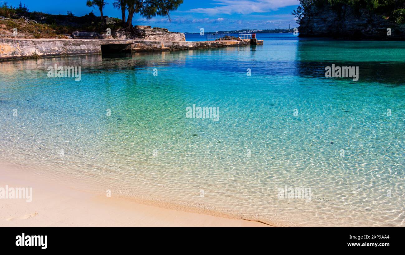 Horseshoe Bay Beach and Deep Bay Beach in Hamilton, Bermuda Stock Photo ...