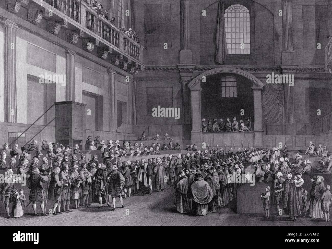 King George III dispensing Maundy money. Engraving by James Basire ...