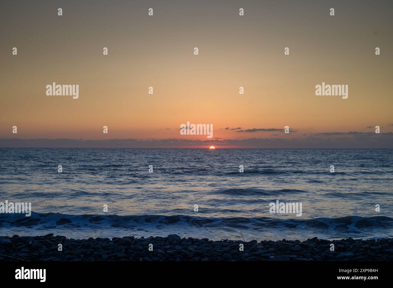 Sun rise at the beach. Sun rising at sea horizon. Golden hour.1 Stock ...