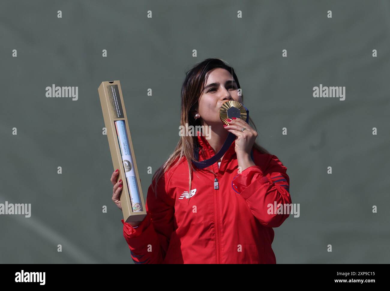 Chateauroux, France. 4th Aug, 2024. Gold medalist Francisca Crovetto ...