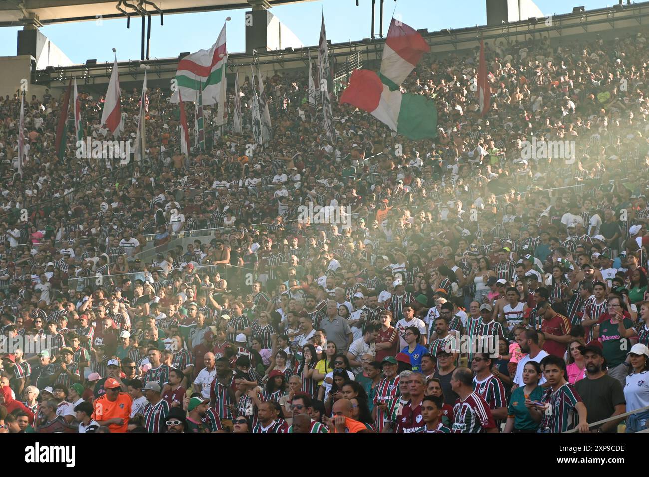 Rio, Brazil - august 04 2024: fans in match between Fluminense x Bahia ...