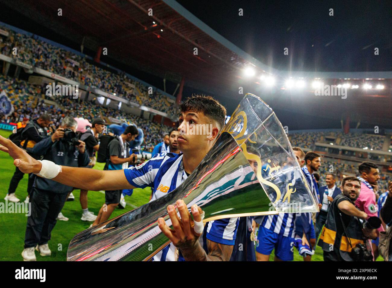 Ivan Jaime seen celebrating during Supertaca Candido de Oliveira 2024 ...