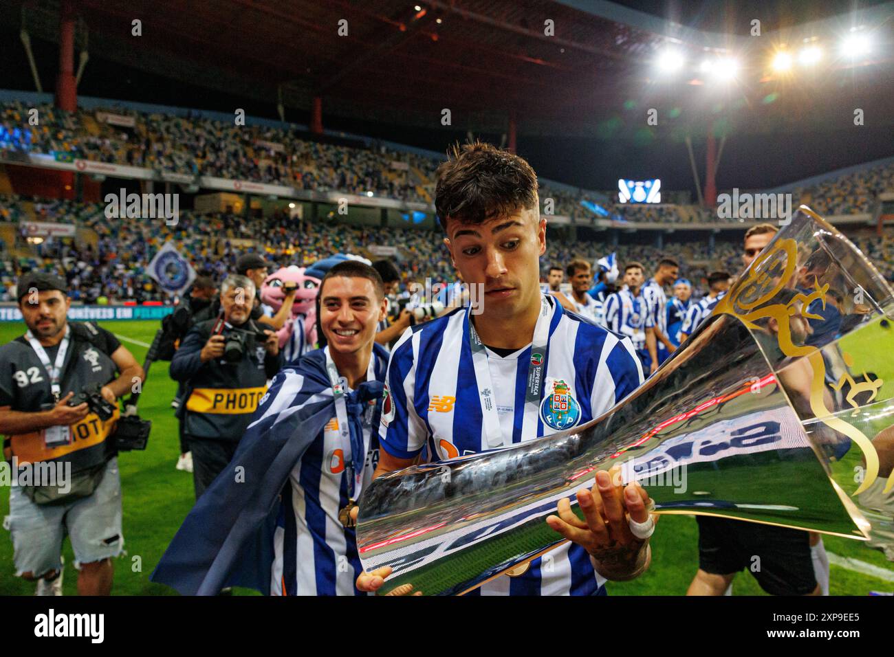 Ivan Jaime seen celebrating during Supertaca Candido de Oliveira 2024 ...