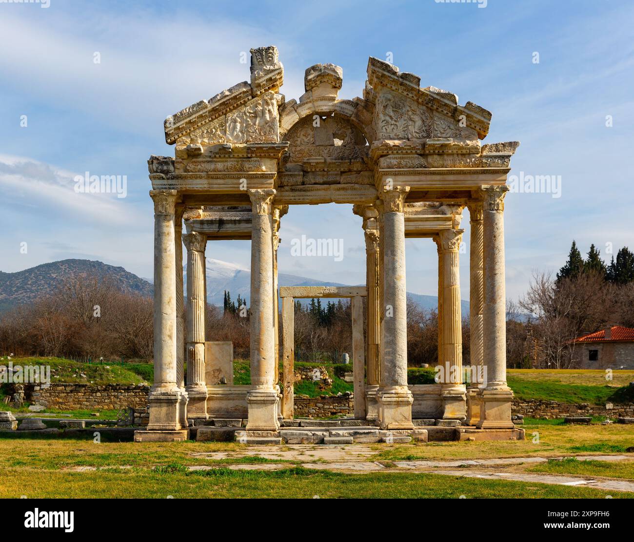 Ruins of tetrapylon of monumental gateway at Aphrodisias, Turkey Stock Photo - Alamy