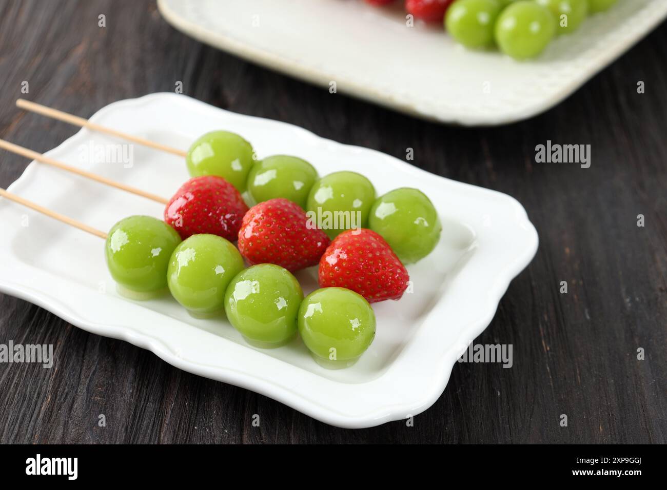 Tanghulu, Chinese Candied Fruit Skewers. SUgar Coated Shine Muscat and ...