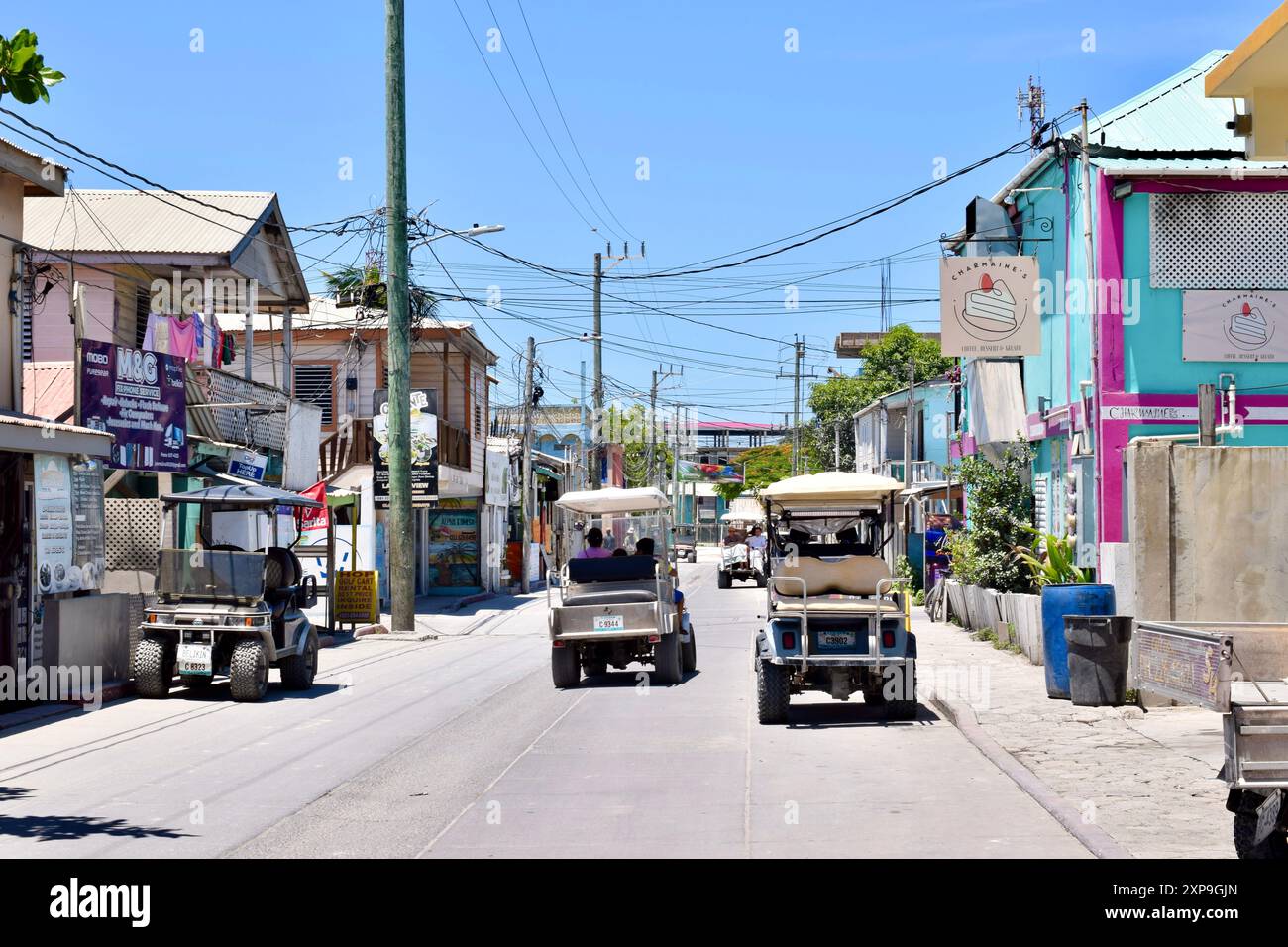 Back Street, aka Angel Coral Drive, in downtown San Pedro on Ambergris ...