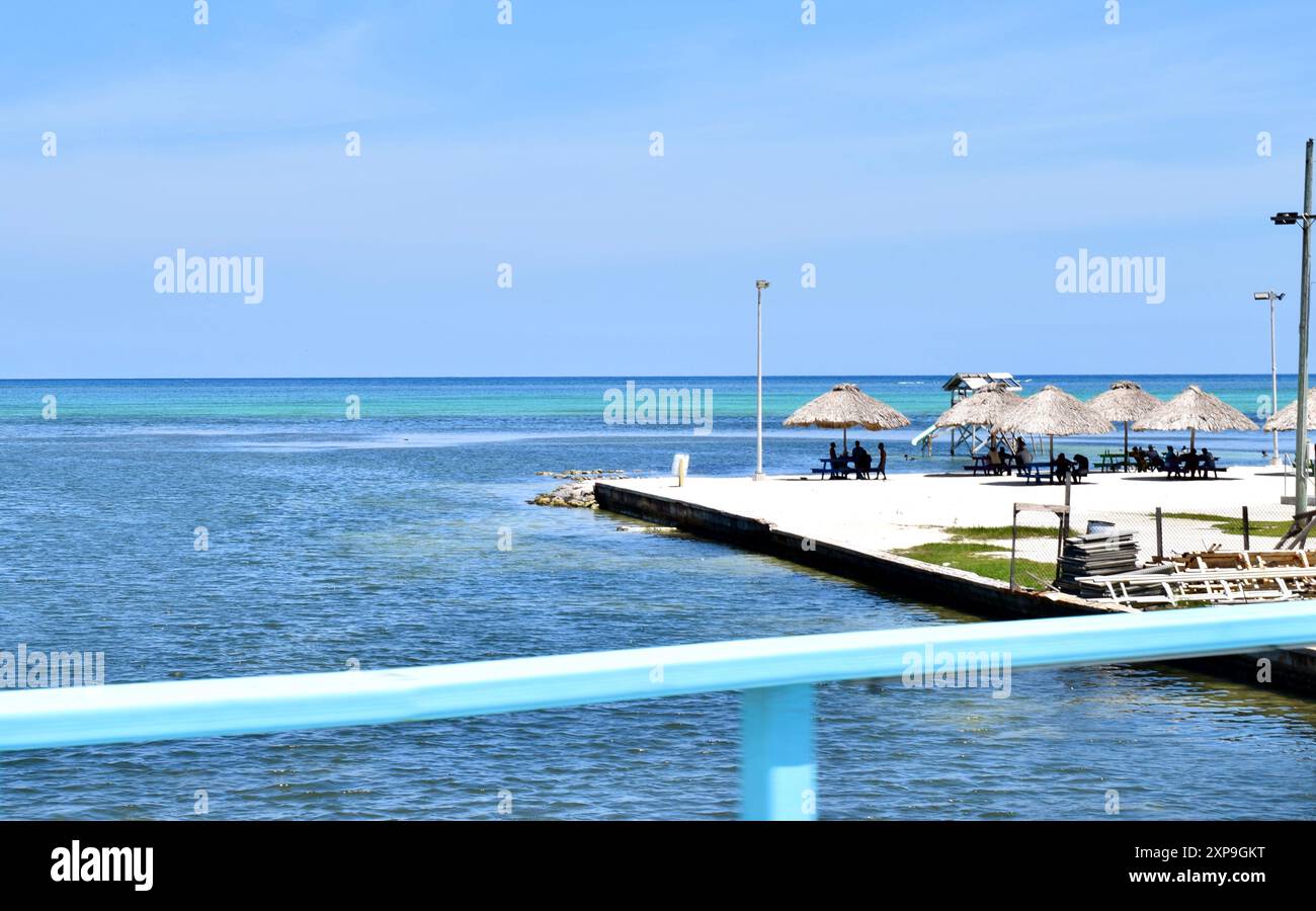 The view of Boca del Rio beach from the Boca del Rio bridge in San ...