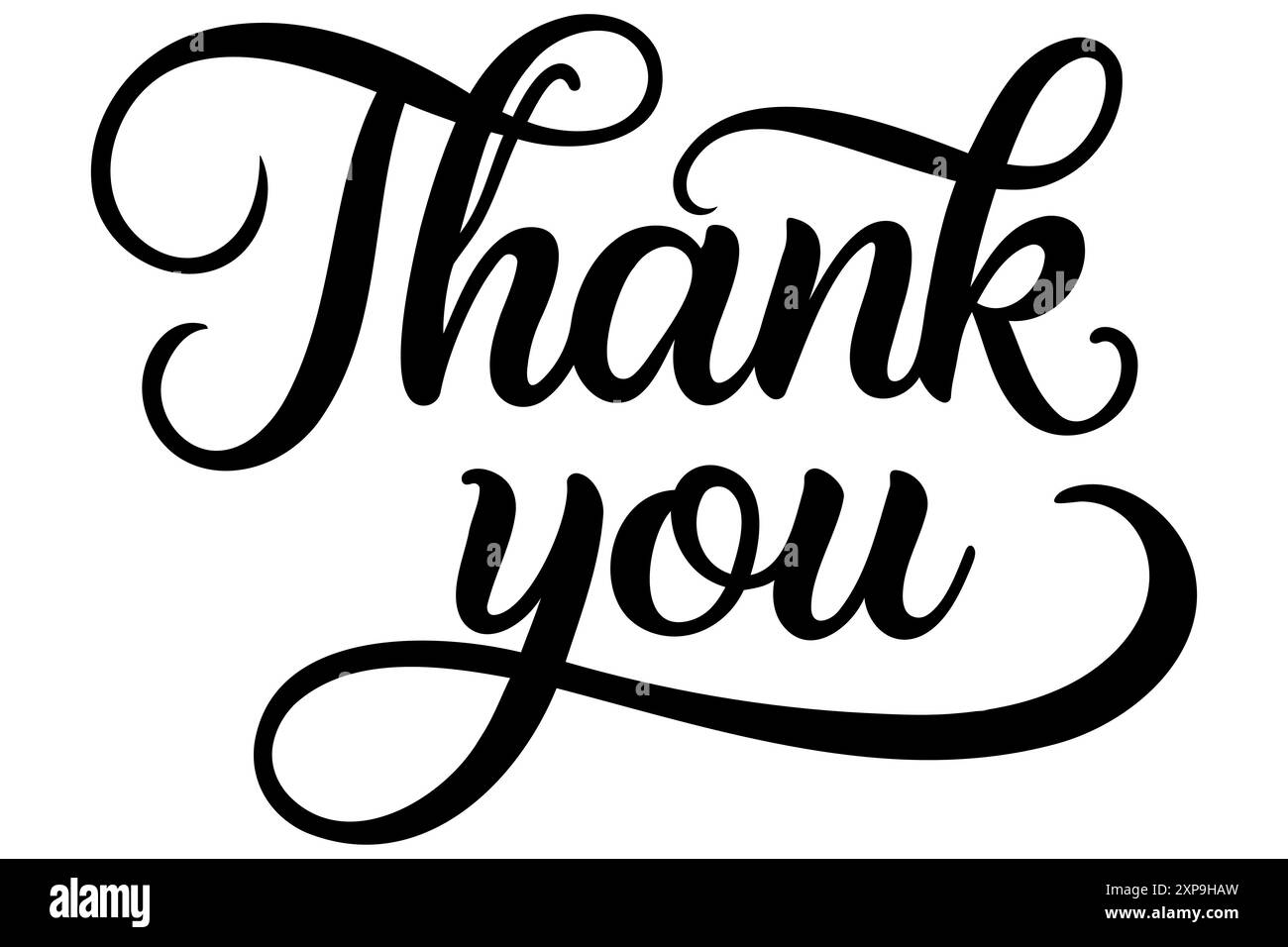Thank you greeting card calligraphy black text . Invitation print ...