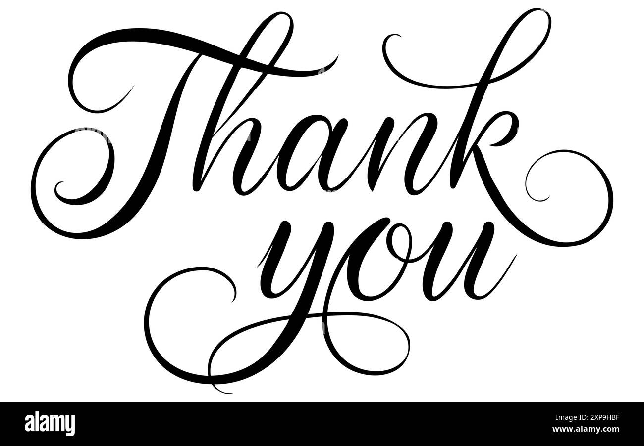 Thank you greeting card calligraphy black text . Invitation print ...
