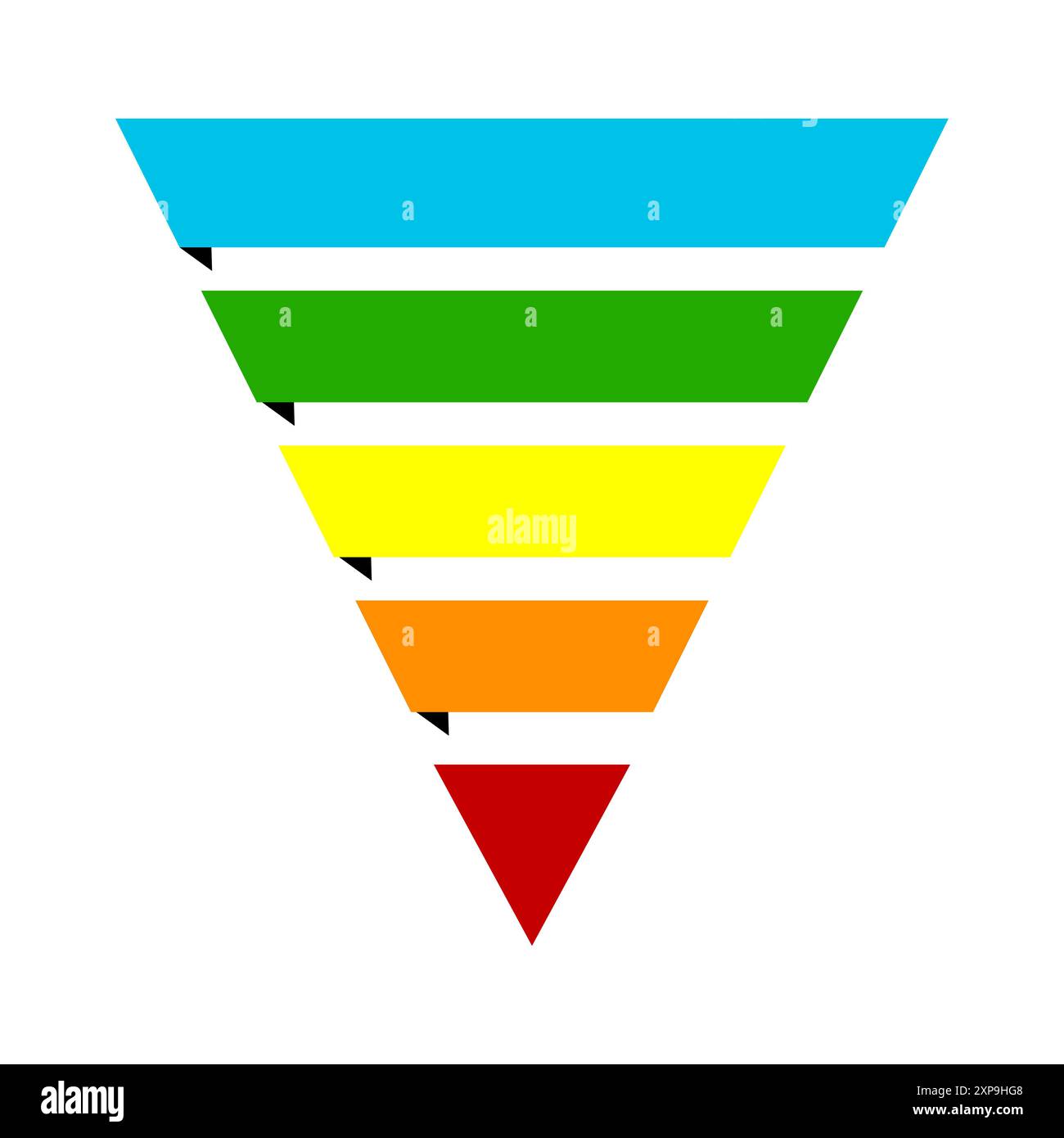Inverted pyramid chart. Five colored layers. Hierarchical structure ... Inverted pyramid chart. Five colored layers. Hierarchical structure ...