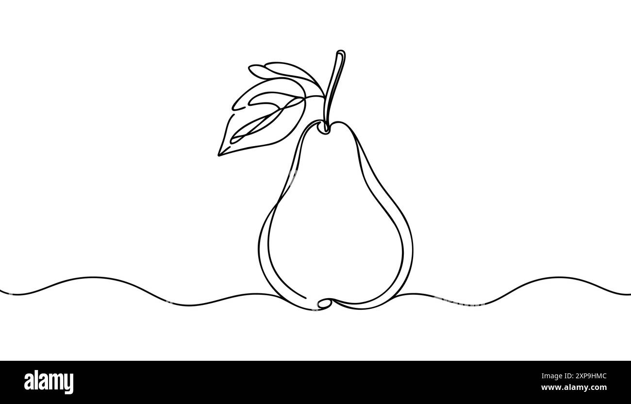 One line pear design. Hand drawn minimalism style vector illustration ...