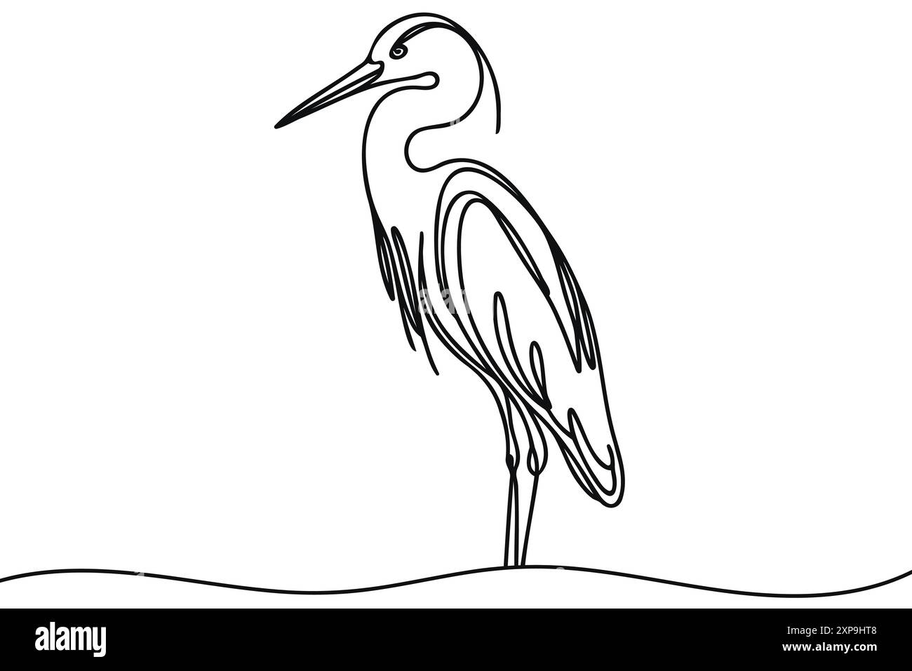 Heron continuous line art drawing Stock Vector Image & Art - Alamy
