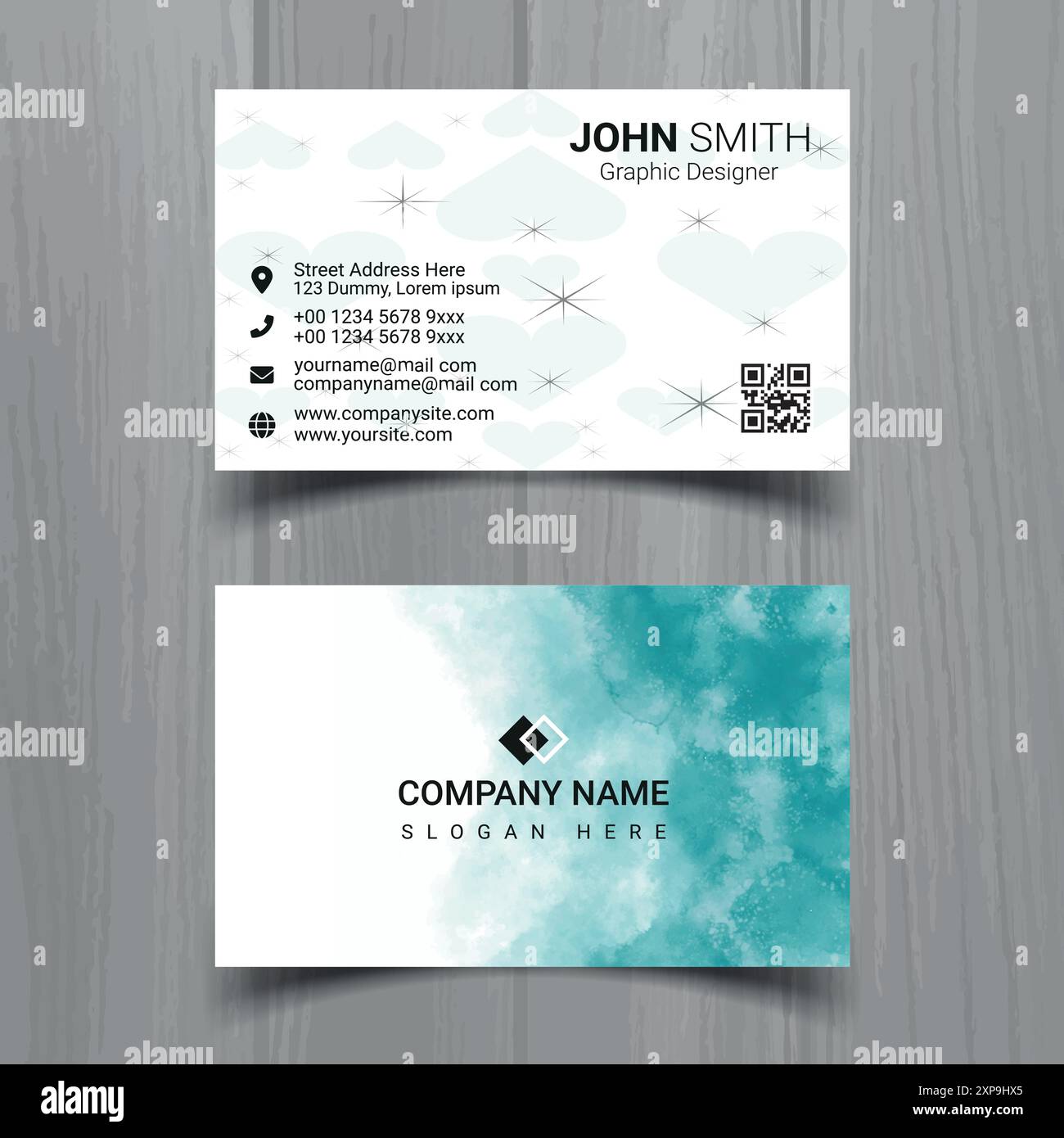 Professional business card design with minimal color. Compatible for ...