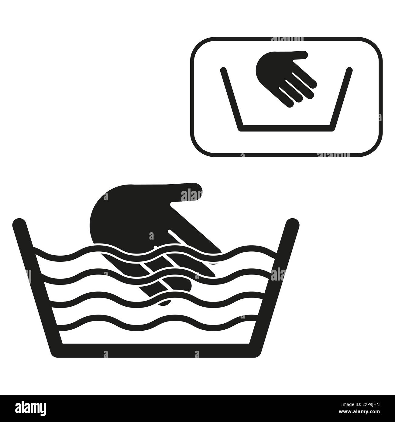 Hand wash symbols. Black and white. Laundry care icons. Vector ...