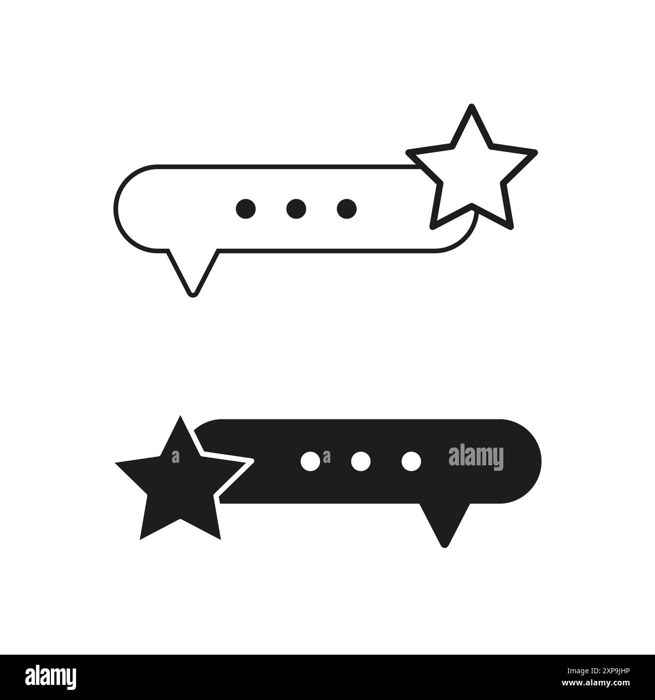 Rating chat bubbles. Star message icon. Customer feedback. Vector ...