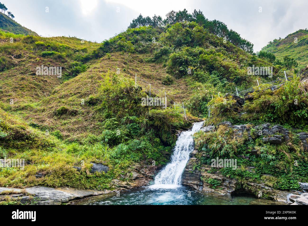 Ha Giang Loop tour area landscape with Du Gia waterfall in Vietnam ...