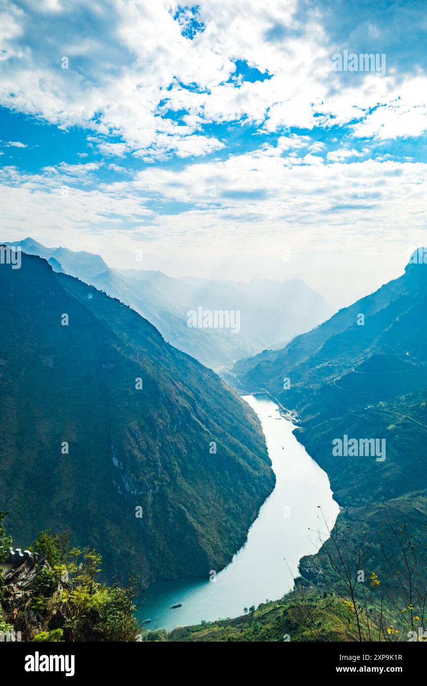 Ha Giang landscape with Nho Que river between mountains in Ha Giang ...