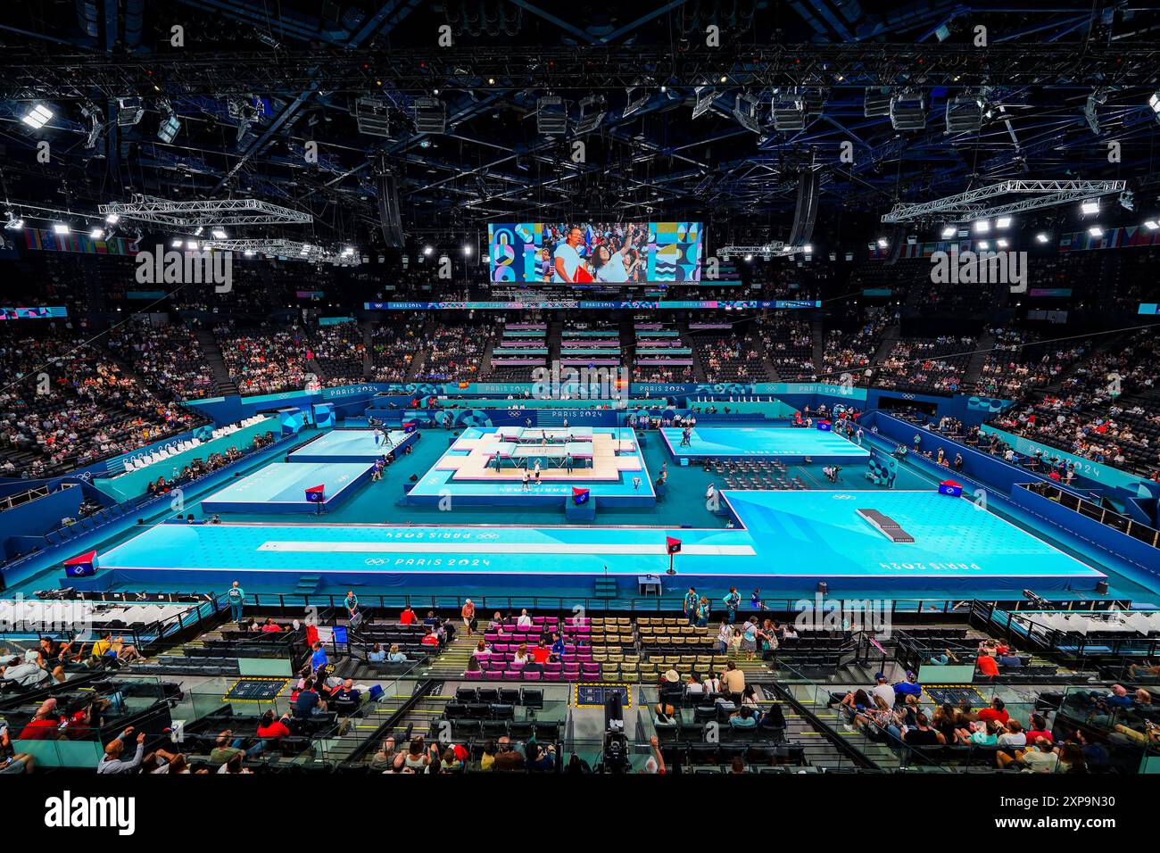 Paris, France - Aug 2, 2024 : General view of the trampoline ...